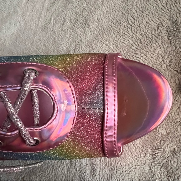 Dolls Kill | Shoes | Dolls Kill Ellie Clara Glitter Rainbow Peeptoe ...